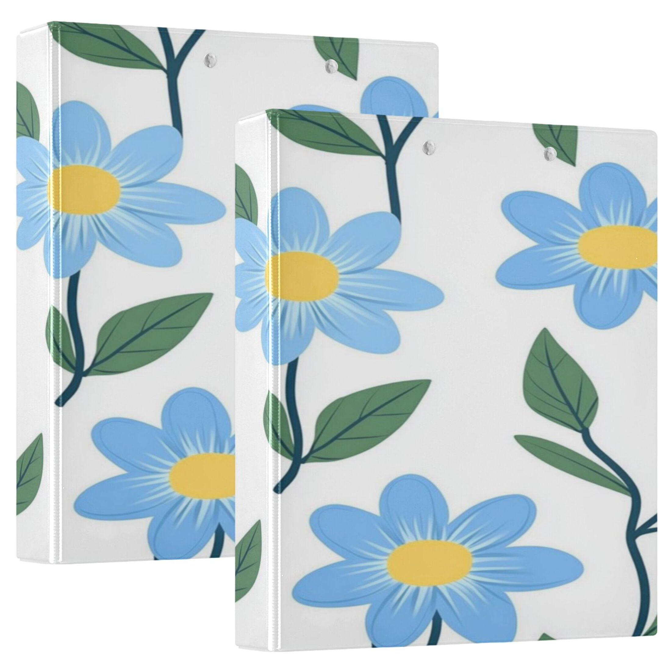 Spring Flowers 3 Ring Hardcover Binders 1.5in Round Rings for Letter-Size Folder Paper Organizer ...