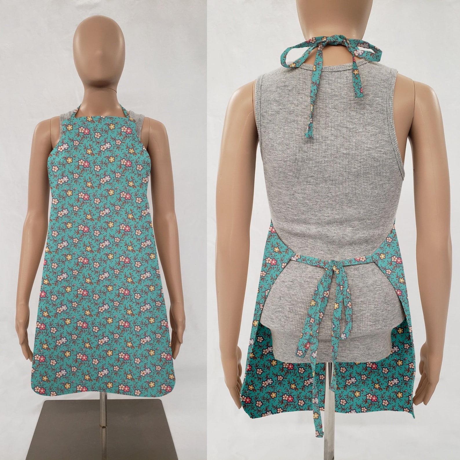 Spring Flowers Bib Apron by Penny's Needful Things (Teal) - Walmart.com