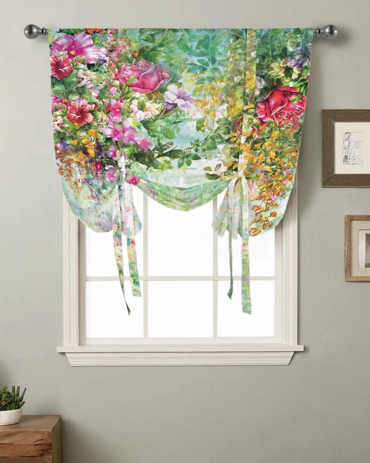 Spring Flowers Bloom Window Curtain for Living Room Roman Curtains for ...