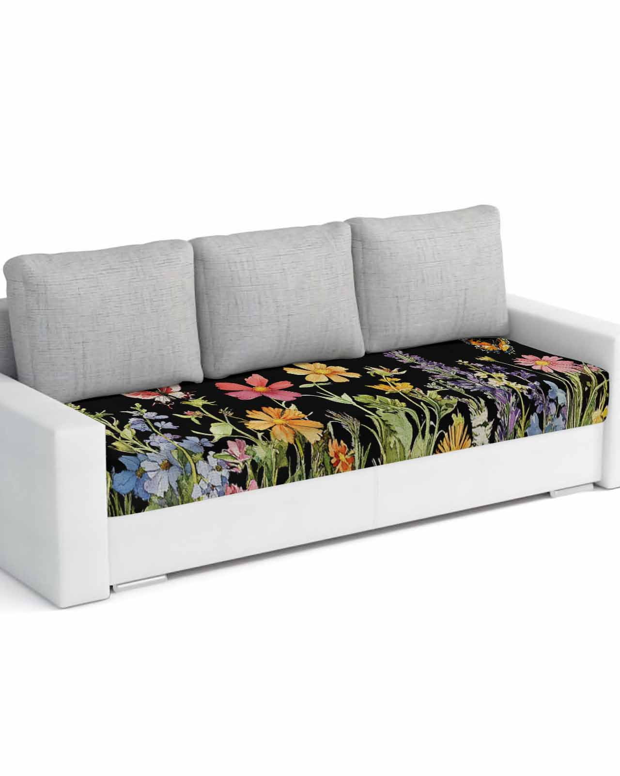 Spring Flowers Botanical Sofa Couch Cushion Covers Washable, Removable ...