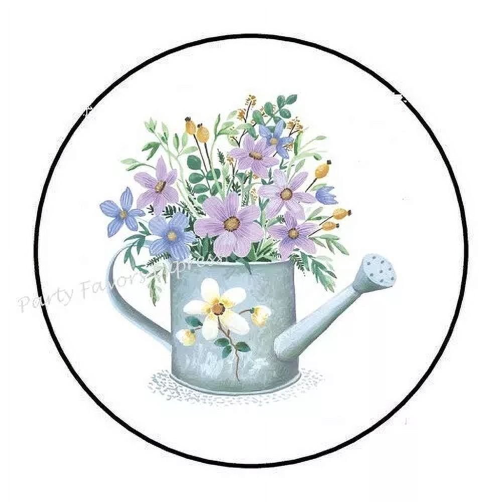 Spring Flowers Bouquet Watering Can Stickers Phone Decal Water Bottle ...