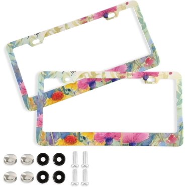 Auto Drive 3-D Daisy Bling Silver Metal License Plate Frame, 90142W ...