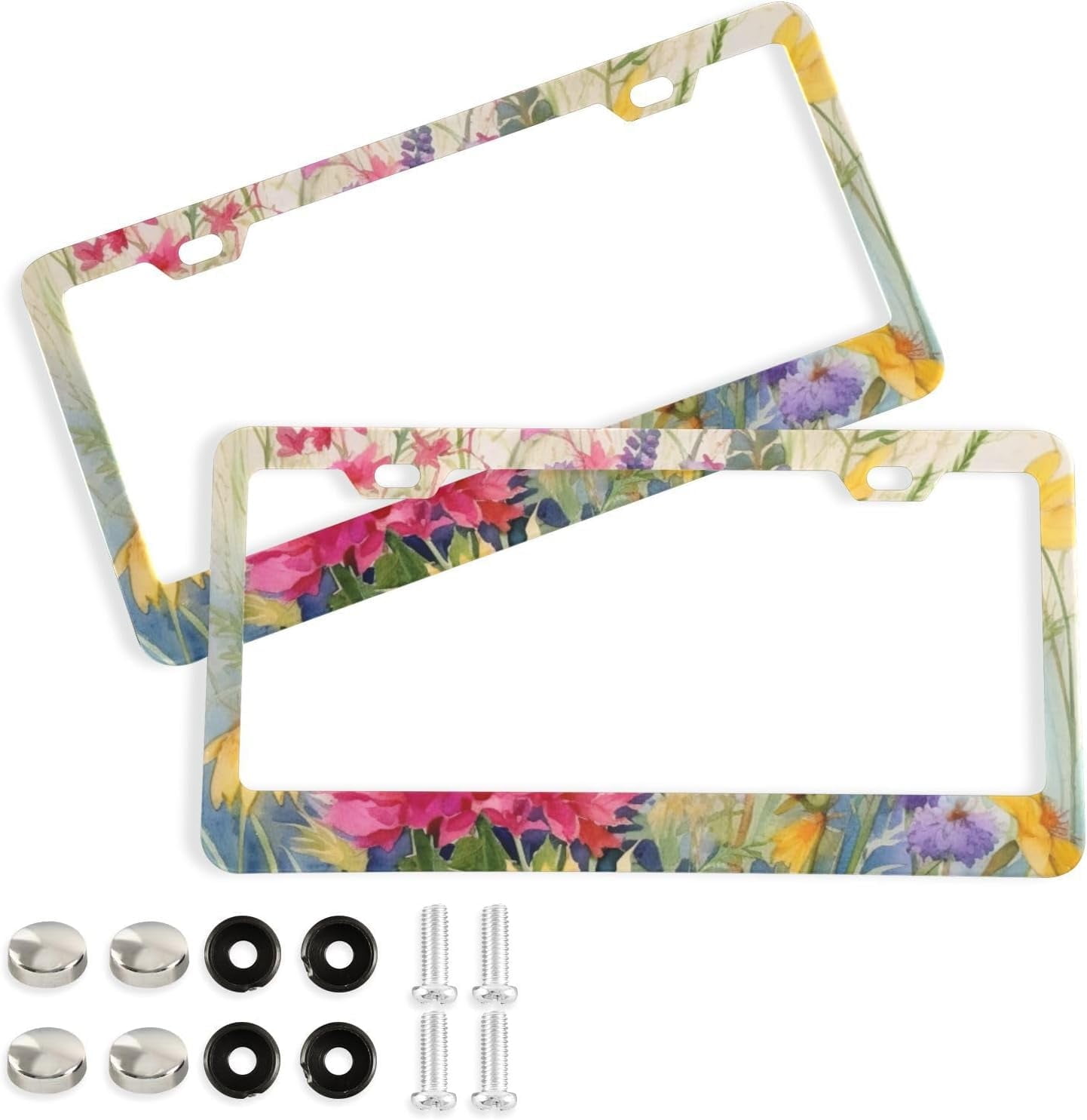 Spring Flowers and Butterfly License Plate Frames - Universal Aluminum ...