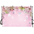 Spring Flowers Butterfly Pink Backdrops Photography Background Newborn ...
