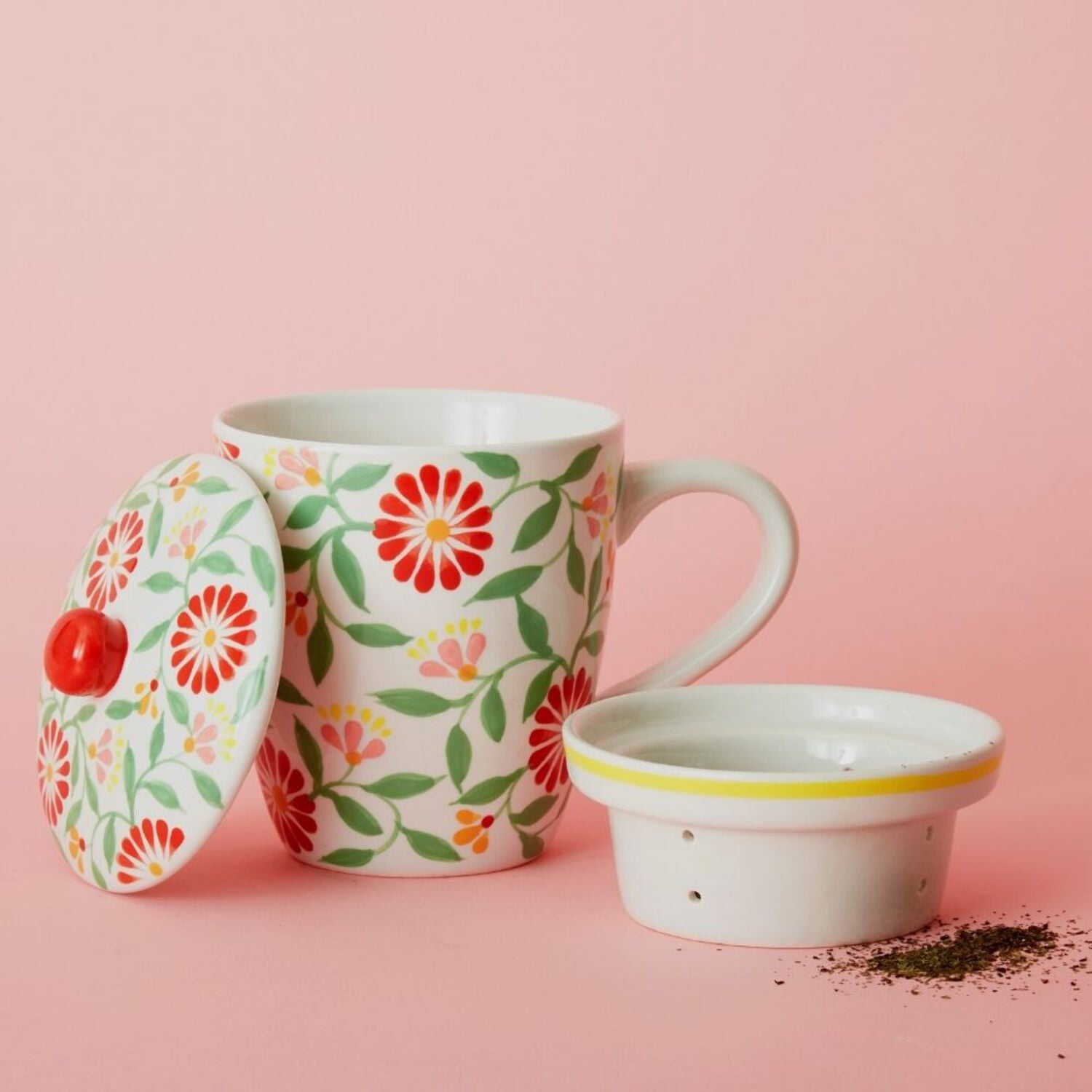 Spring Flowers Ceramic Tea Mug with Infuser Cup - Walmart.com