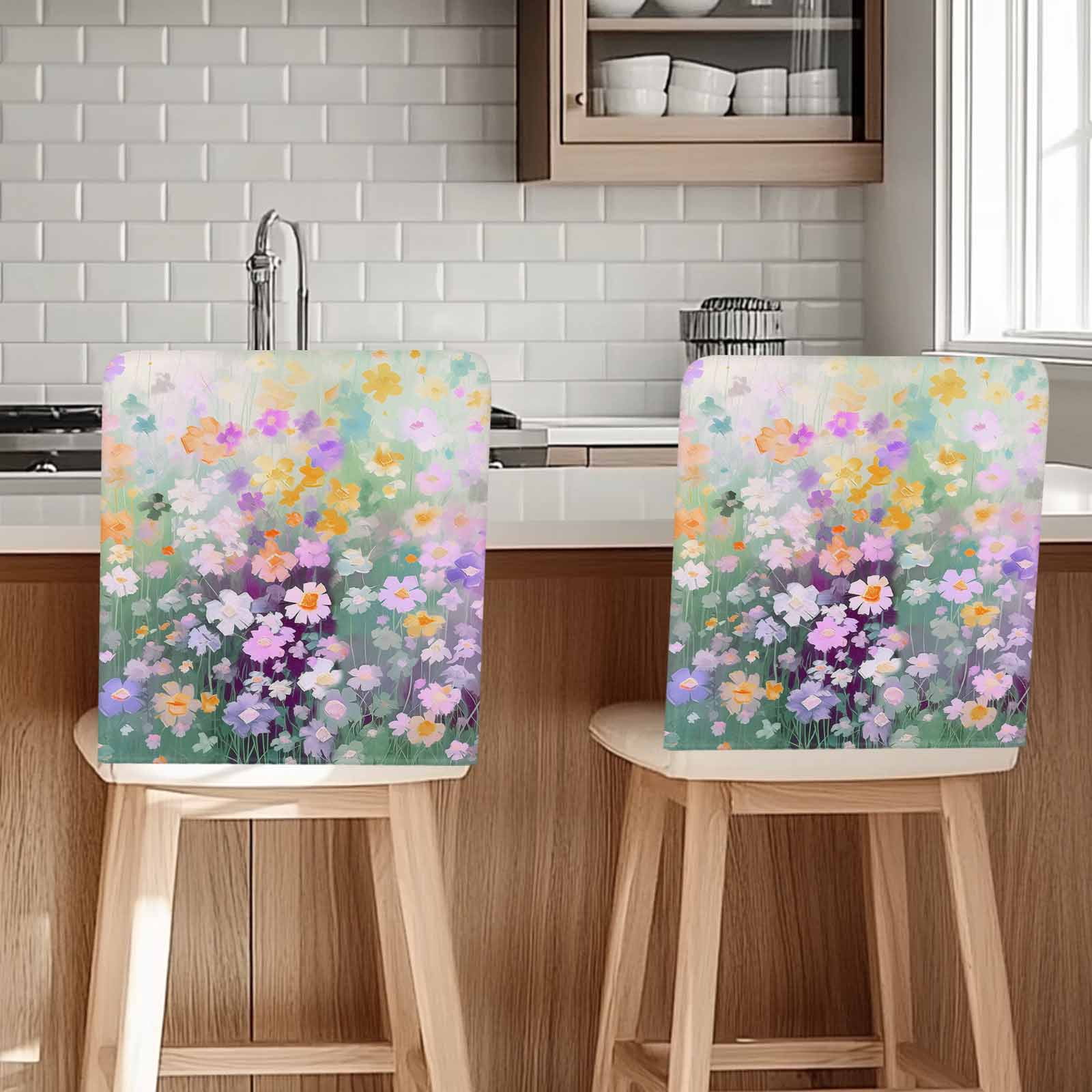 Spring Flowers Chair Covers Set of 1 Chrysanthemum Oil Painting ...