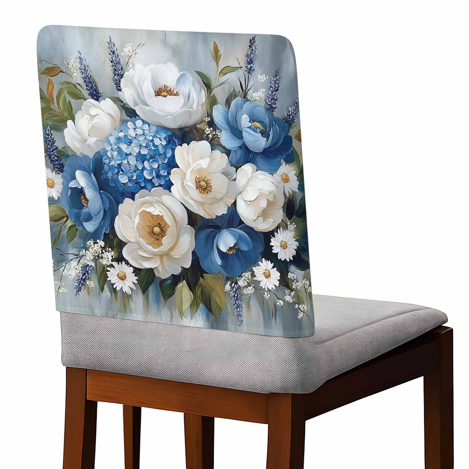 Spring Flowers Chair Covers Set of 8 Hydrangea Camellia Oil Painting ...