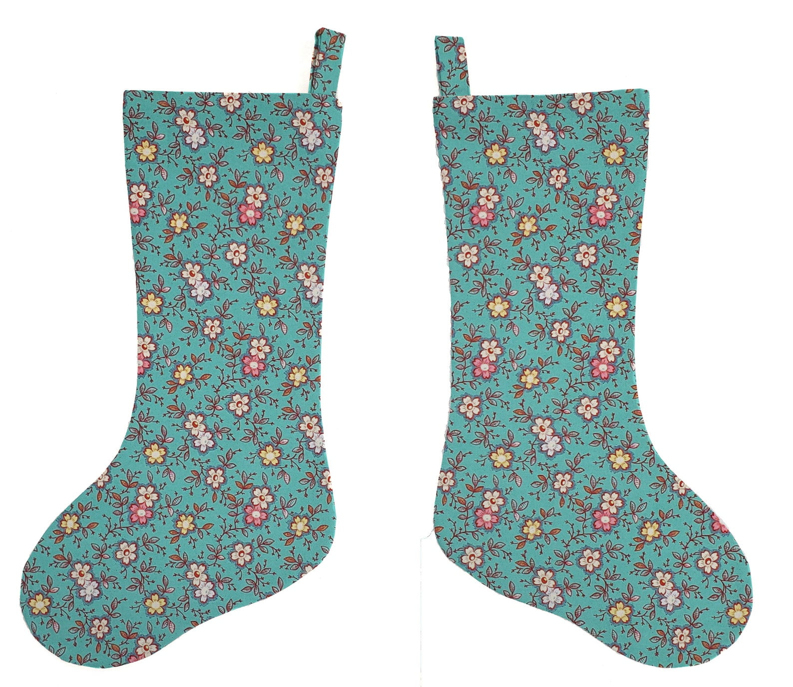 Spring Flowers Christmas Stocking by Penny's Needful Things (Teal) (Two ...