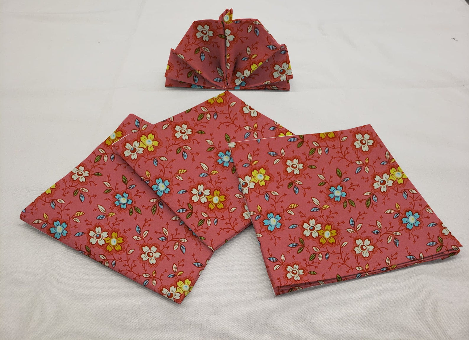Spring Flowers Cloth Napkins by Penny's Needful Things (Set of 8) (Red ...