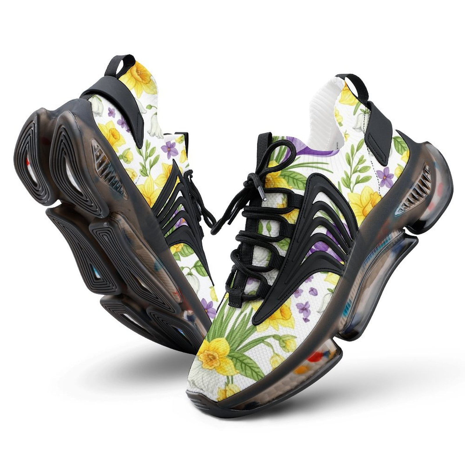 Spring Flowers Daffodils Crocuses Pattern Walking Shoes for Men Woman ...