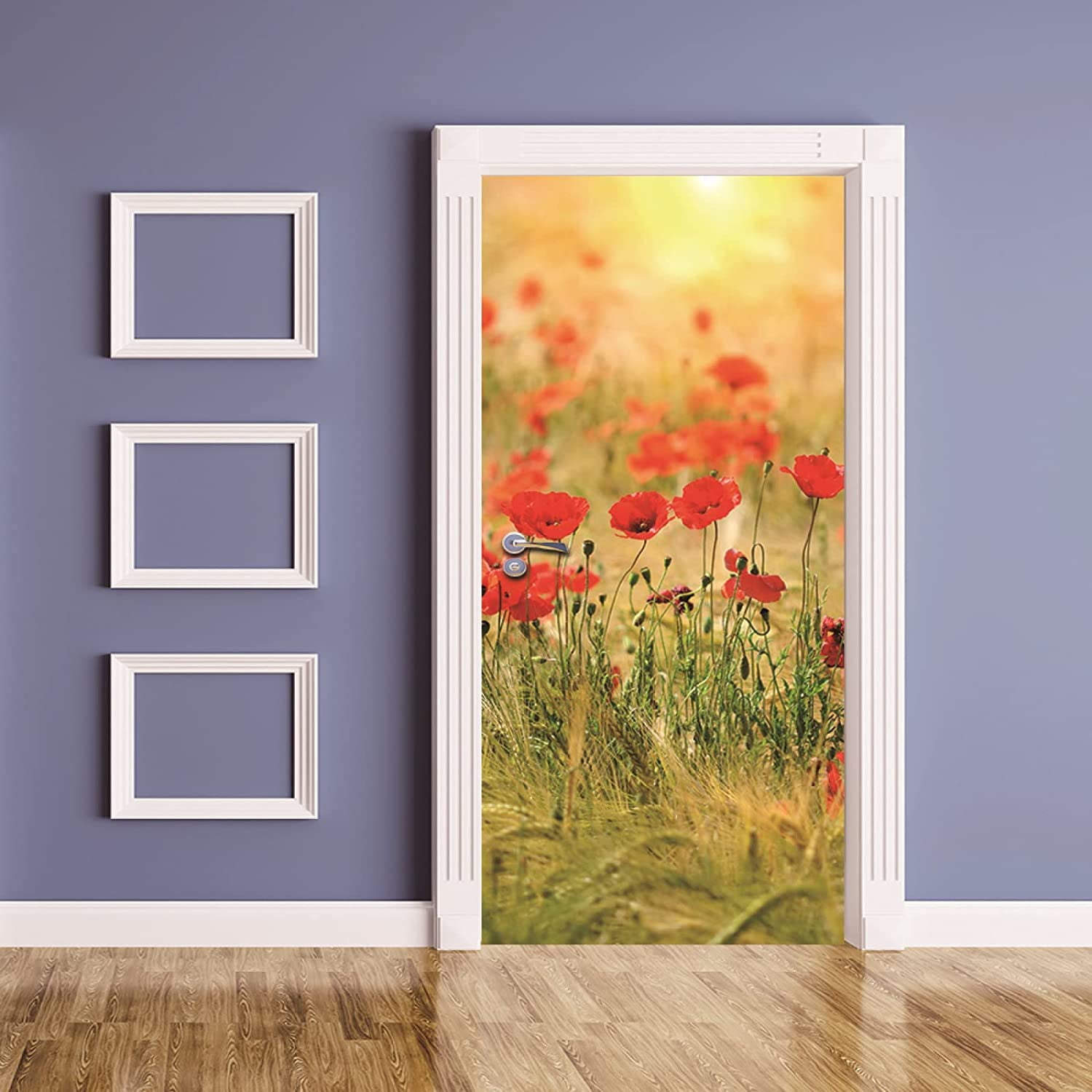 Spring Flowers Door Sticker Pink Cherry Tree Decal Removable Beautiful ...