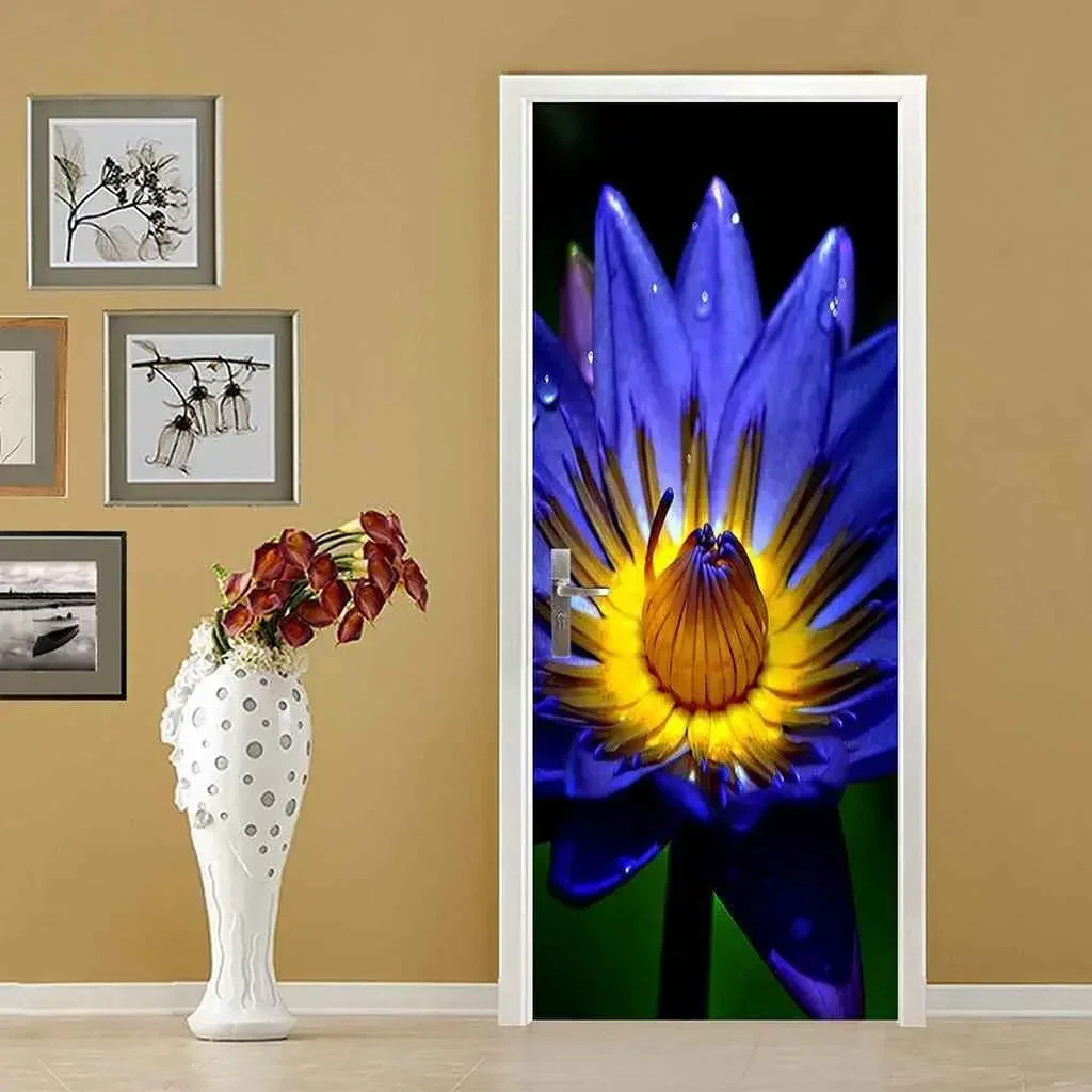 Spring Flowers Door Sticker Pink Cherry Tree Decal Removable Beautiful ...