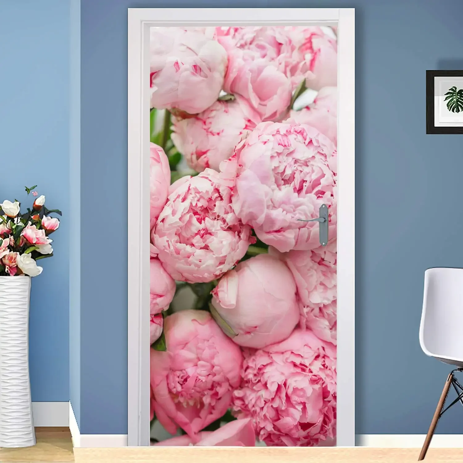 Spring Flowers Door Sticker Pink Cherry Tree Decal Removable Beautiful ...