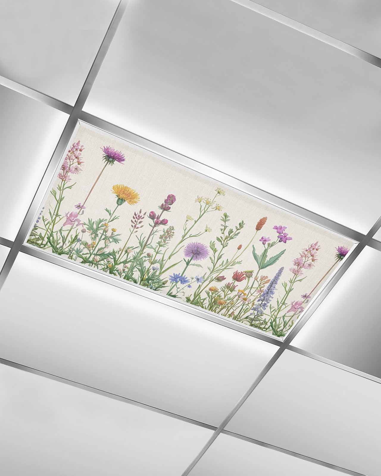 Spring Flowers Fluorescent Light Covers for Ceiling Lights 4x2 feet, 1 ...