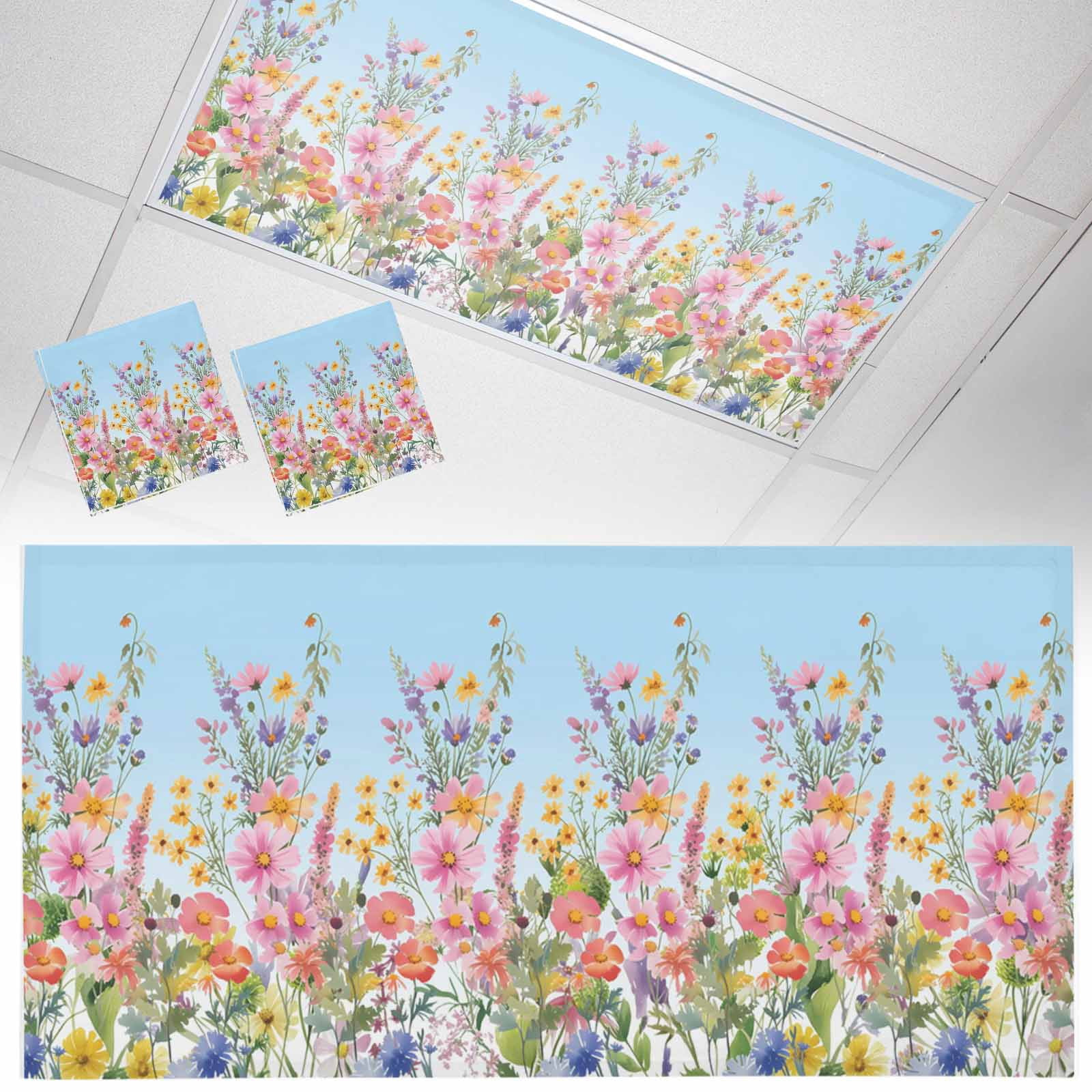 Spring Flowers Fluorescent Light Covers Country Colorful Wildflowers ...