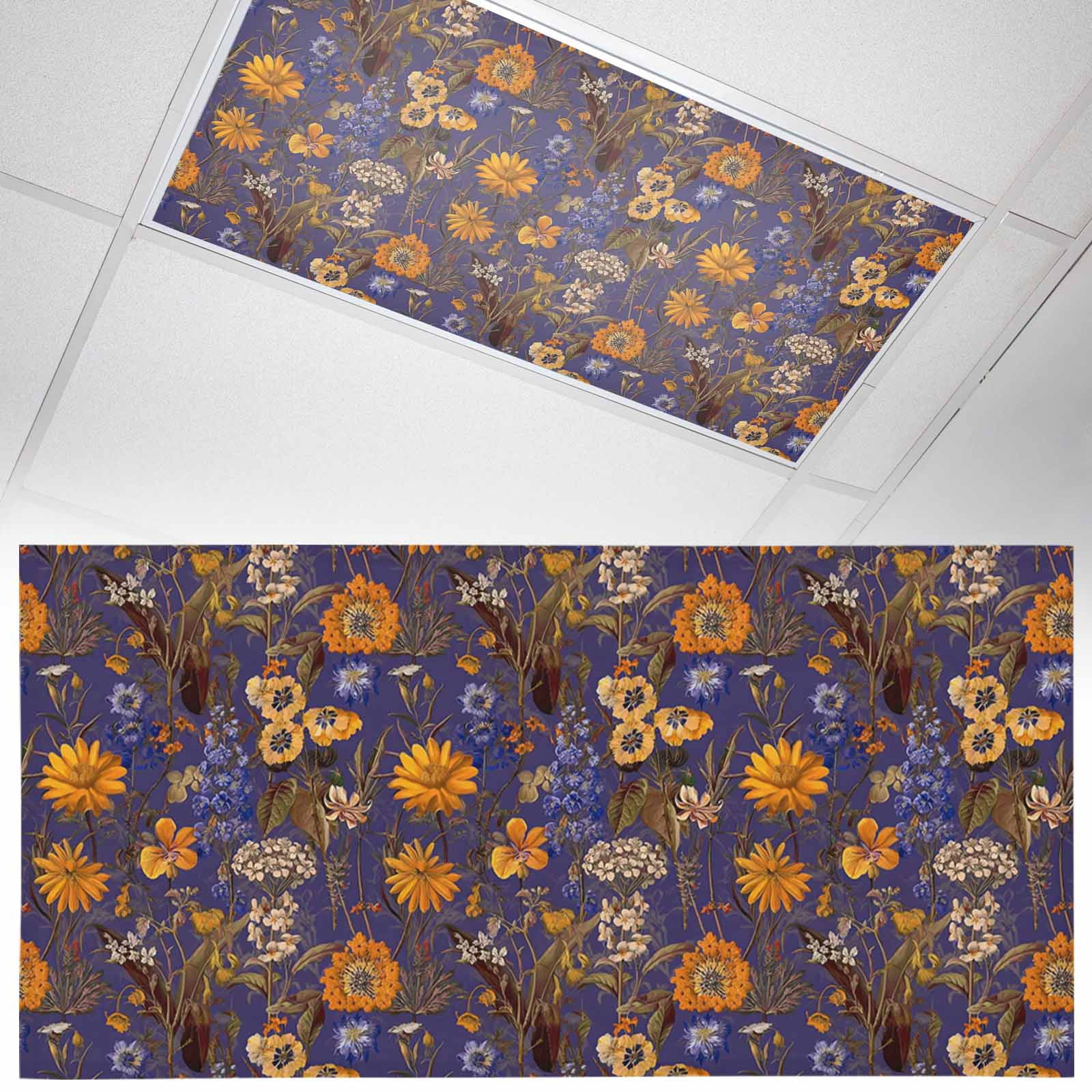 Spring Flowers Fluorescent Light Covers Vintage Watercolor Orange ...
