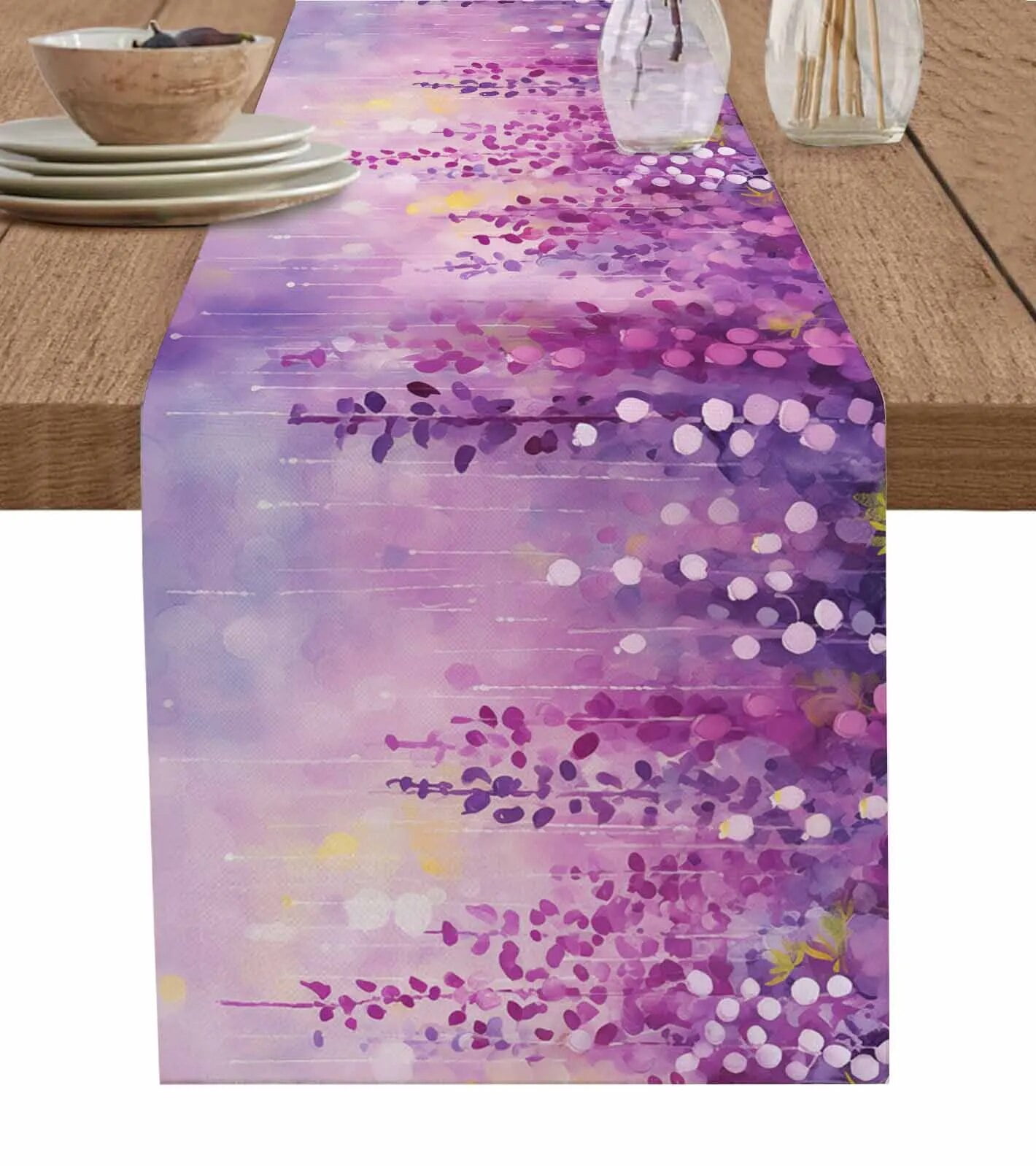 Spring Flowers Hand Painted Oil Painting Table Runner Wedding r Table ...