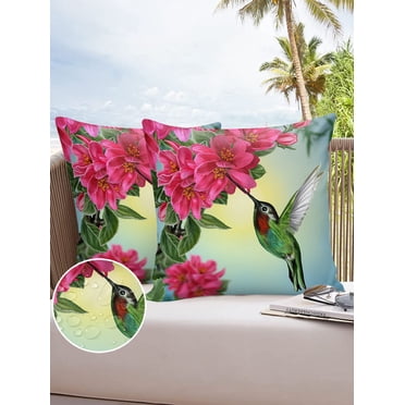 Phantoscope Outdoor Waterproof Floral Printed Decorative Throw Pillow ...