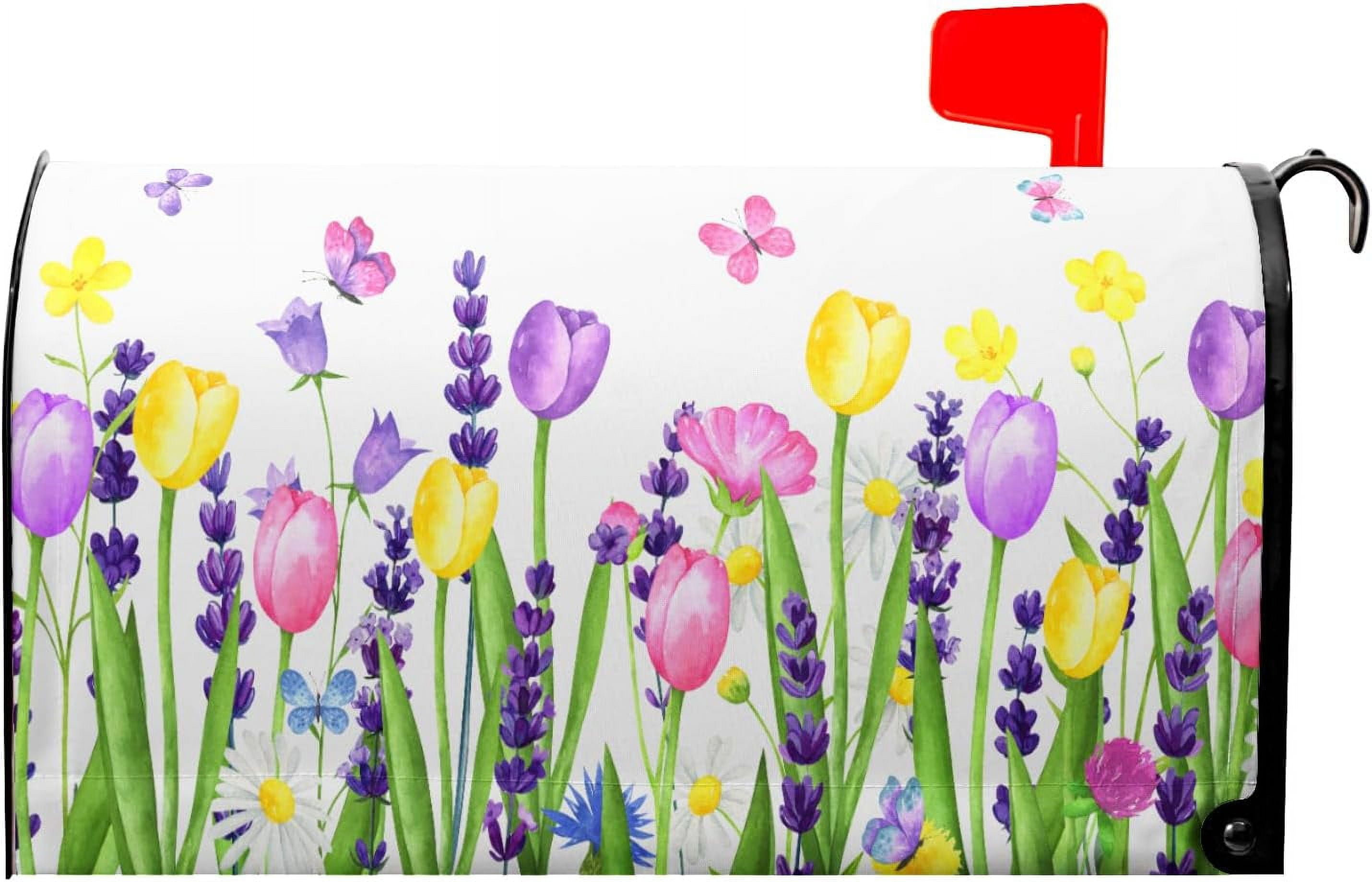 Spring Flowers Mailbox Cover Magnetic Oversize 25x21 Inch Spring Summer ...