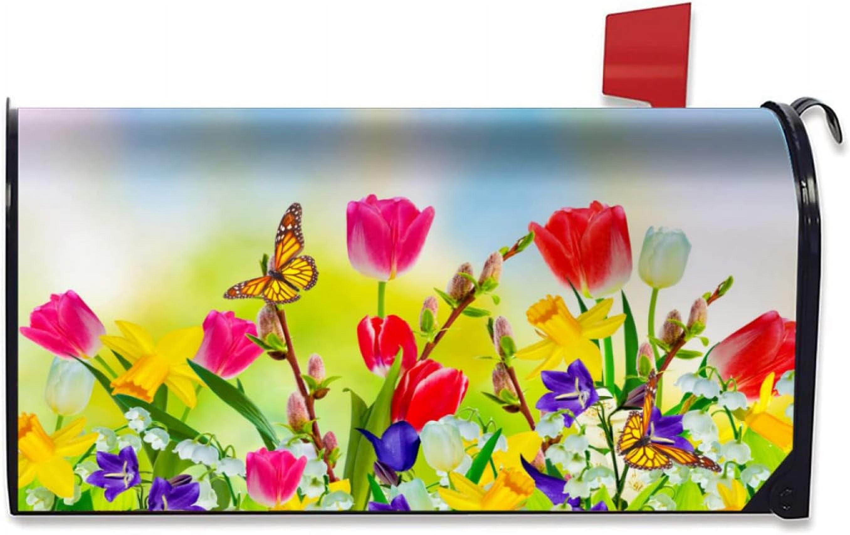 Spring Flowers Mailbox Cover Magnetic Standard Size 18" X 21" Daisy ...