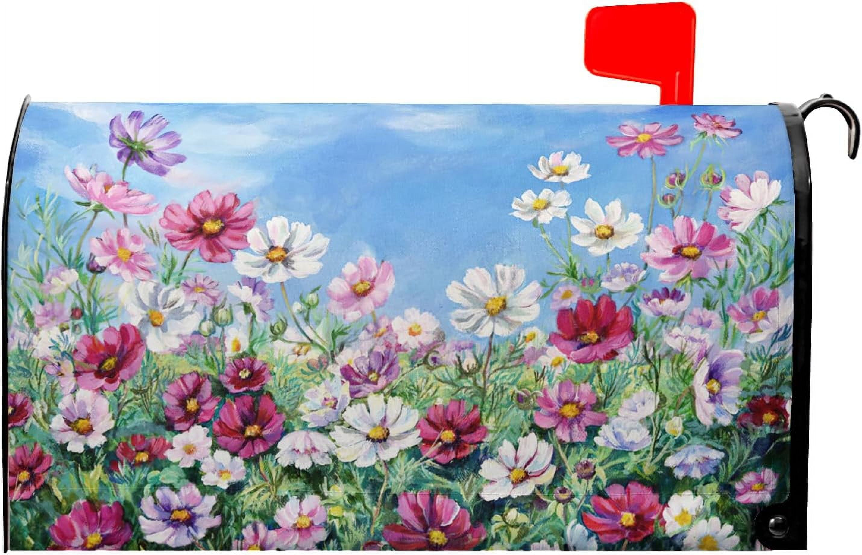 Spring Flowers Mailbox Cover Magnetic Standard Size 21" x 18" Colorful ...