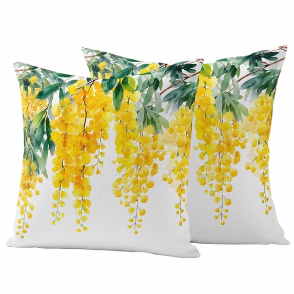 Spring Flowers Outdoor Waterproof Pillow Covers Set of 2, Watercolor ...