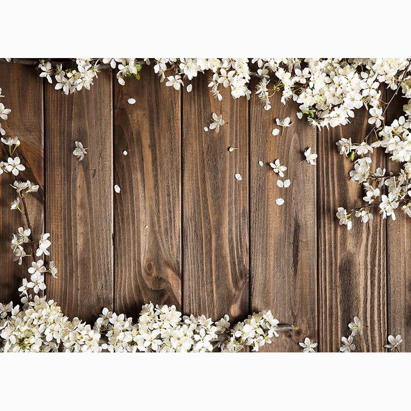 Spring Flowers Petal Wood Plank Photography Backdrops Wooden Board Baby ...