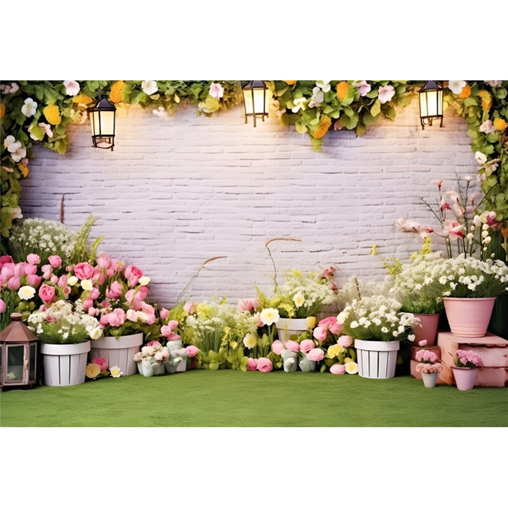 Spring Flowers Photography Backdrop Baby Shower Birthday Party r Banner ...
