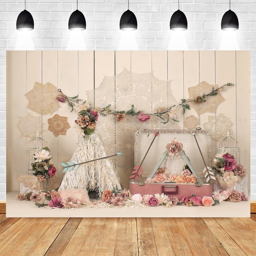 Spring Flowers Photography Backdrop Fence Rose Pink Brick Wall ...