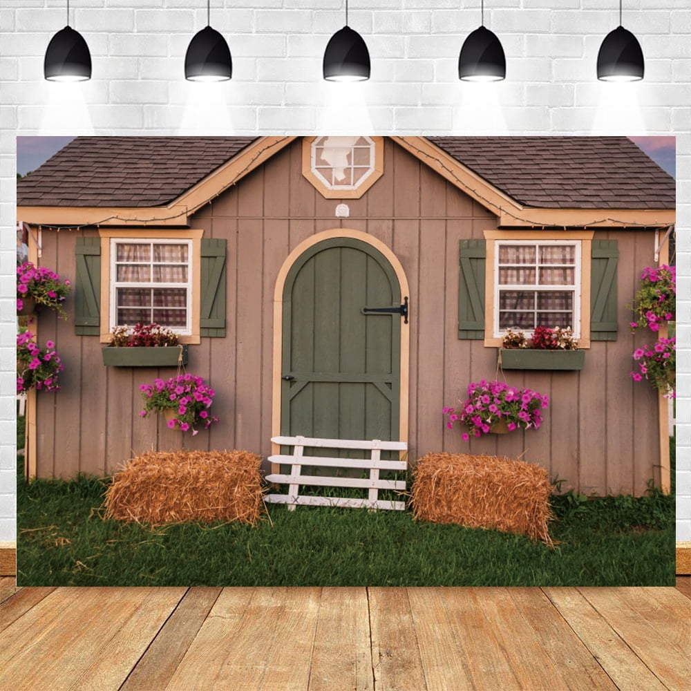 Spring Flowers Photography Backdrop Fence Rose Pink Brick Wall ...