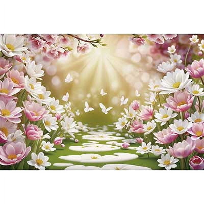 Spring Flowers Photography Backdrop Forest Pathway Photocall Background ...