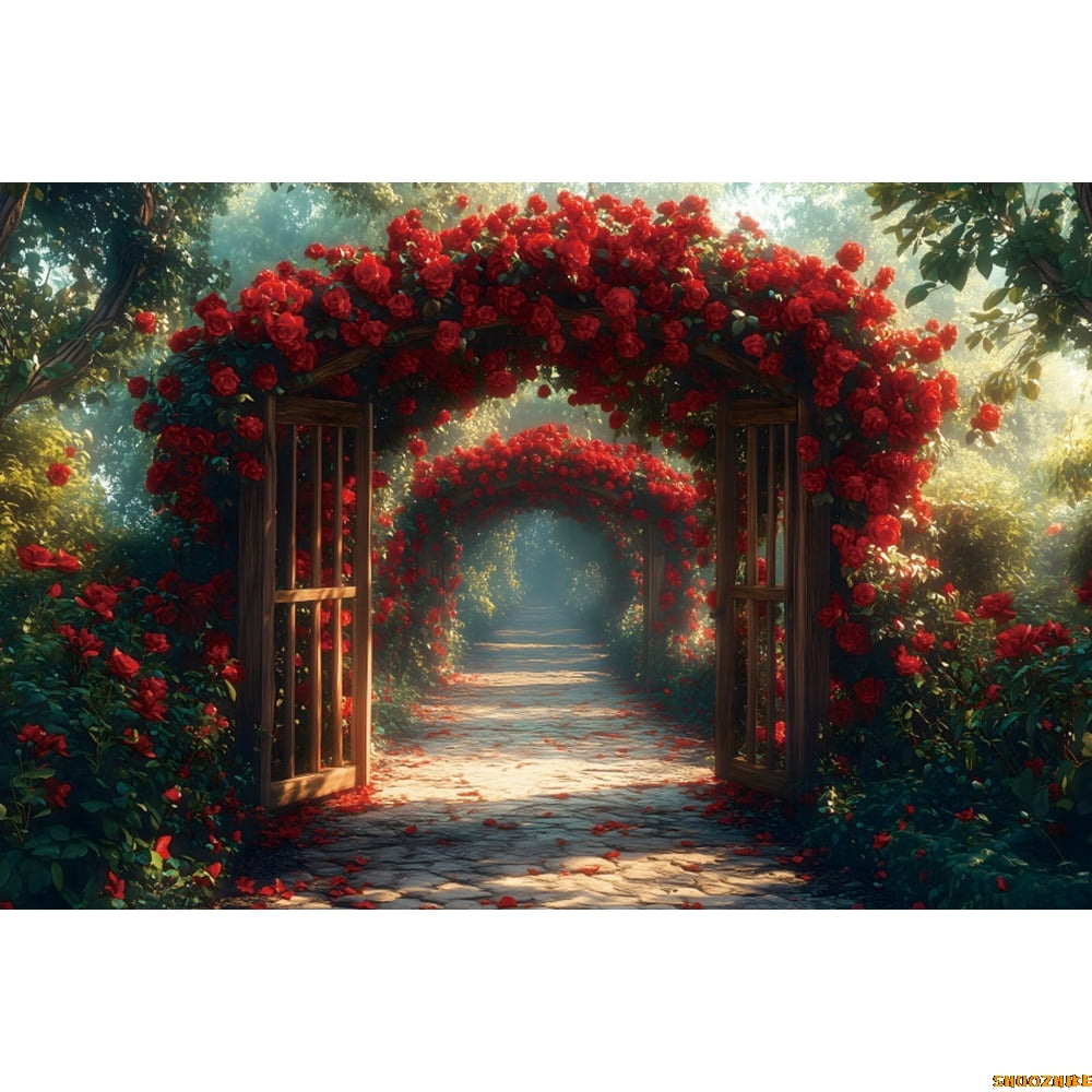 Spring Flowers Photography Backdrop Rose Floral Arch Garland Adult Kids ...