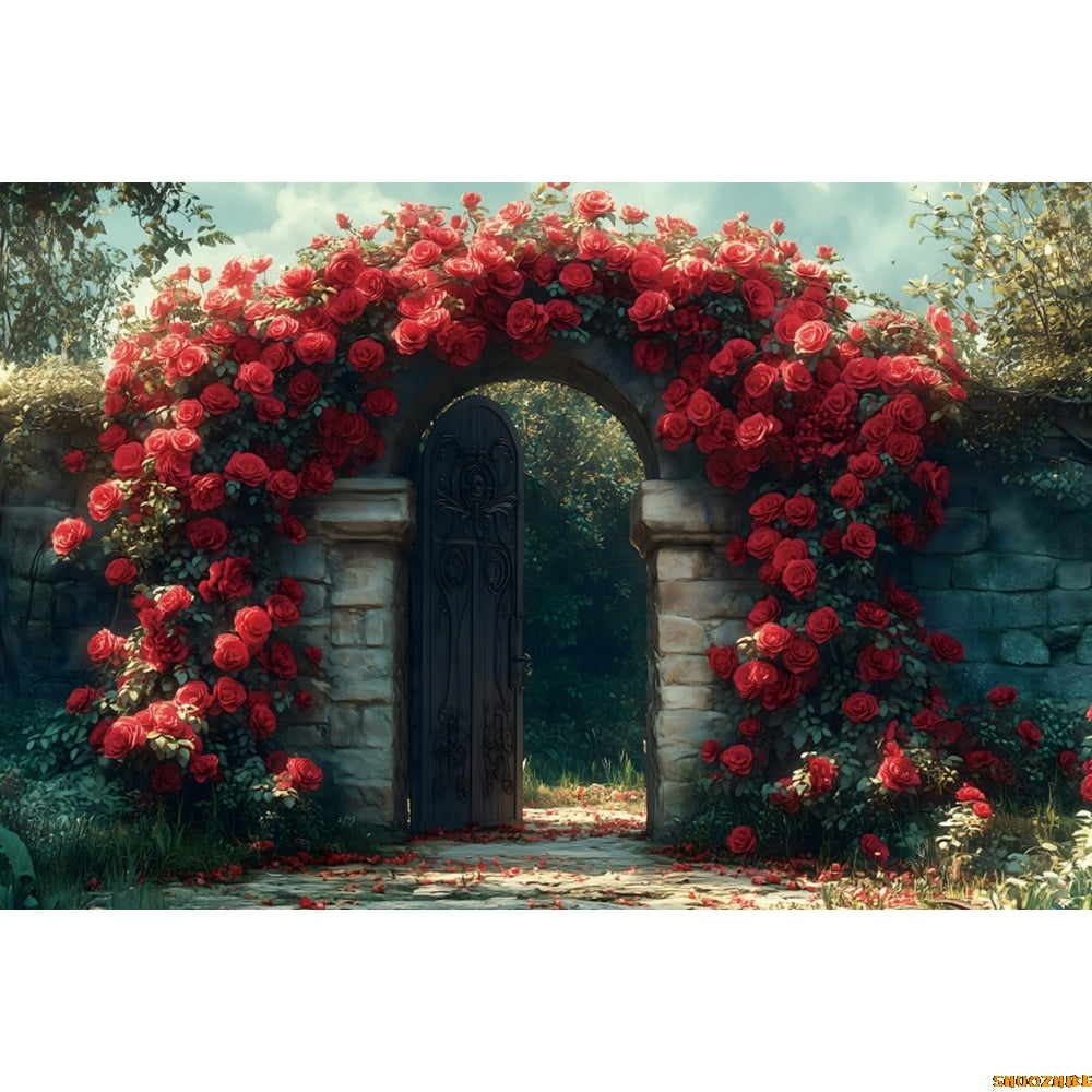 Spring Flowers Photography Backdrop Rose Floral Arch Garland Adult Kids ...