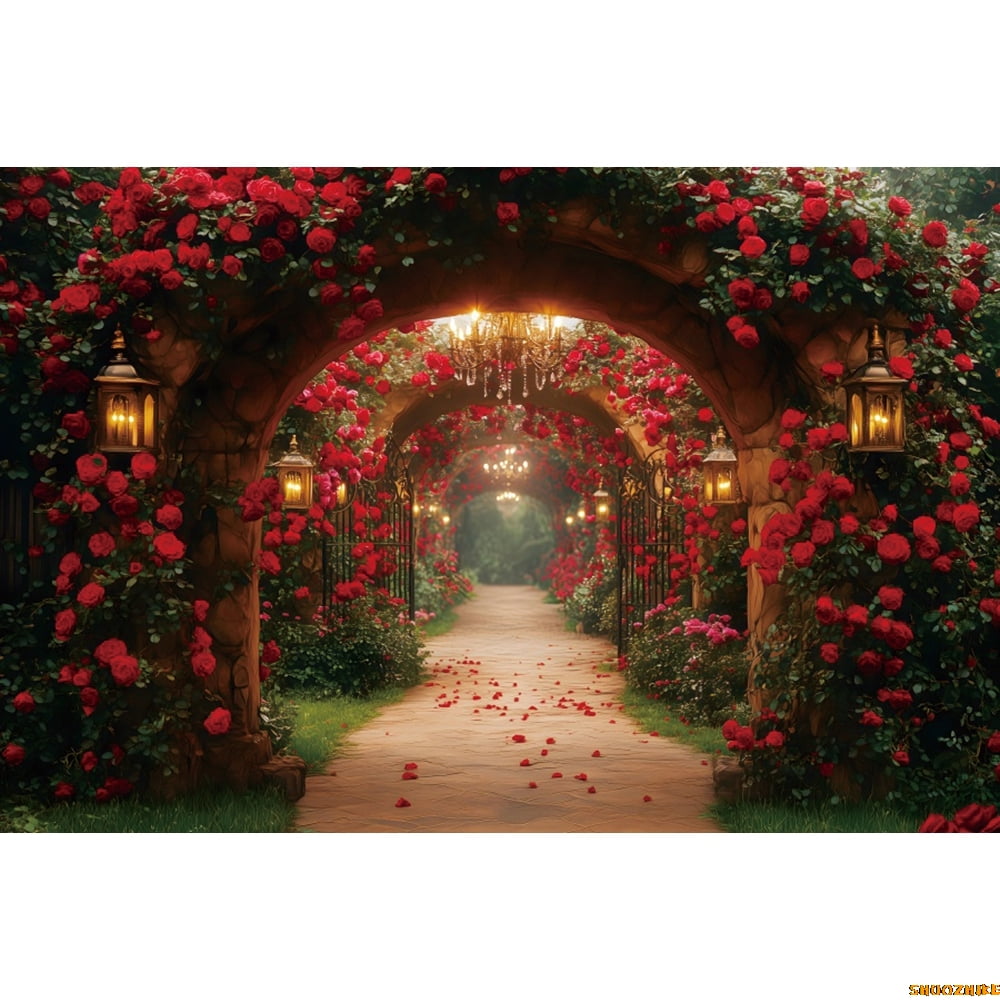 Spring Flowers Photography Backdrop Rose Floral Arch Garland Adult Kids ...