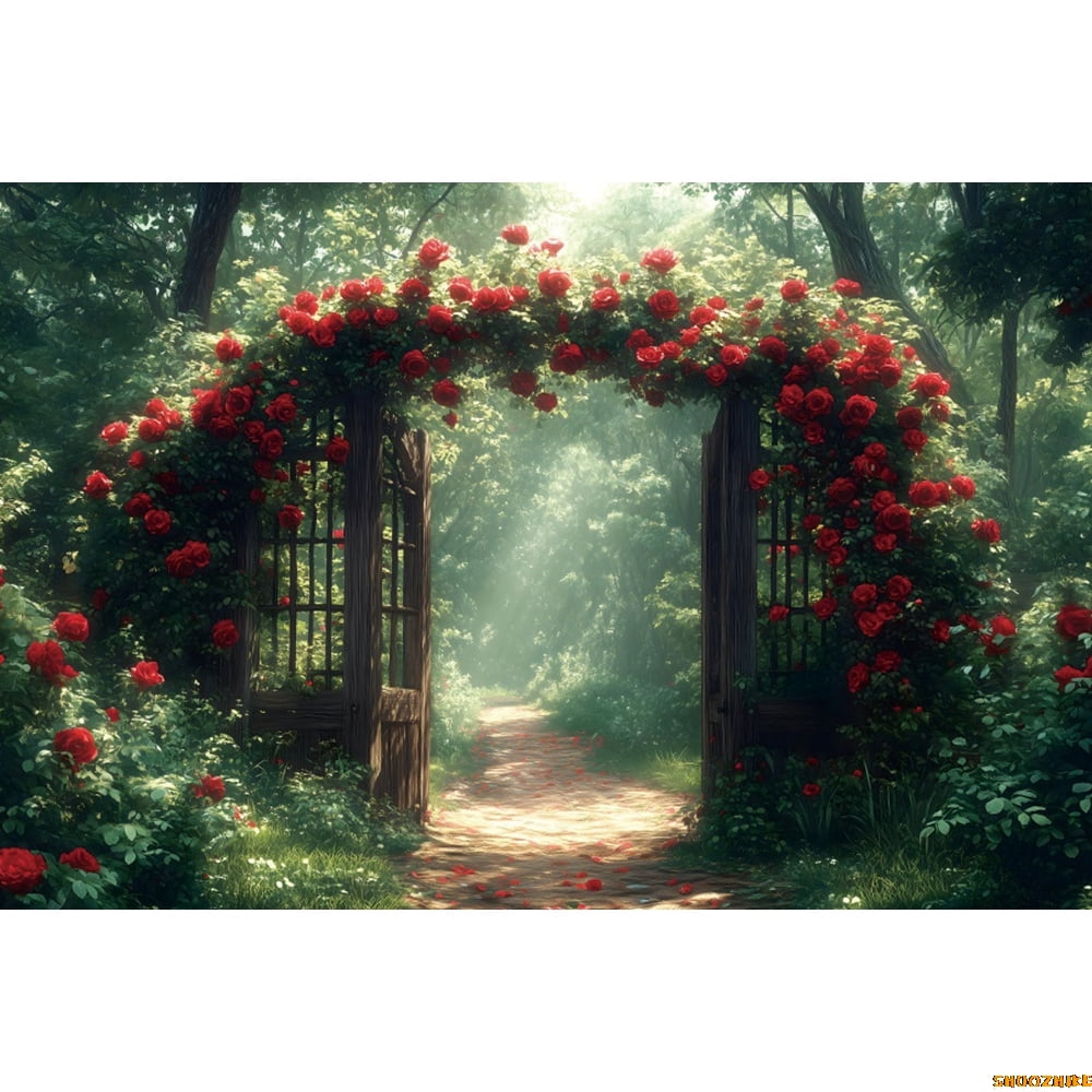 Spring Flowers Photography Backdrop Rose Floral Arch Garland Adult Kids ...