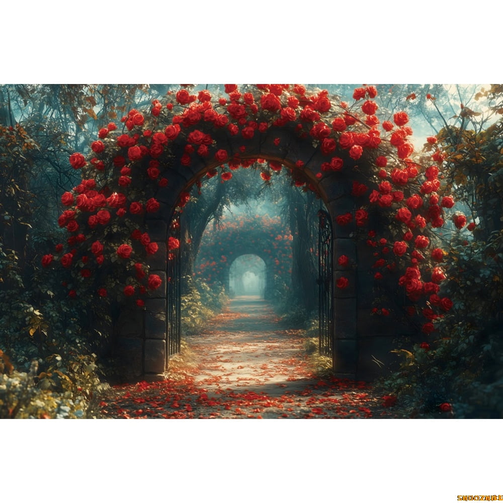 Spring Flowers Photography Backdrop Rose Floral Arch Garland Adult Kids ...