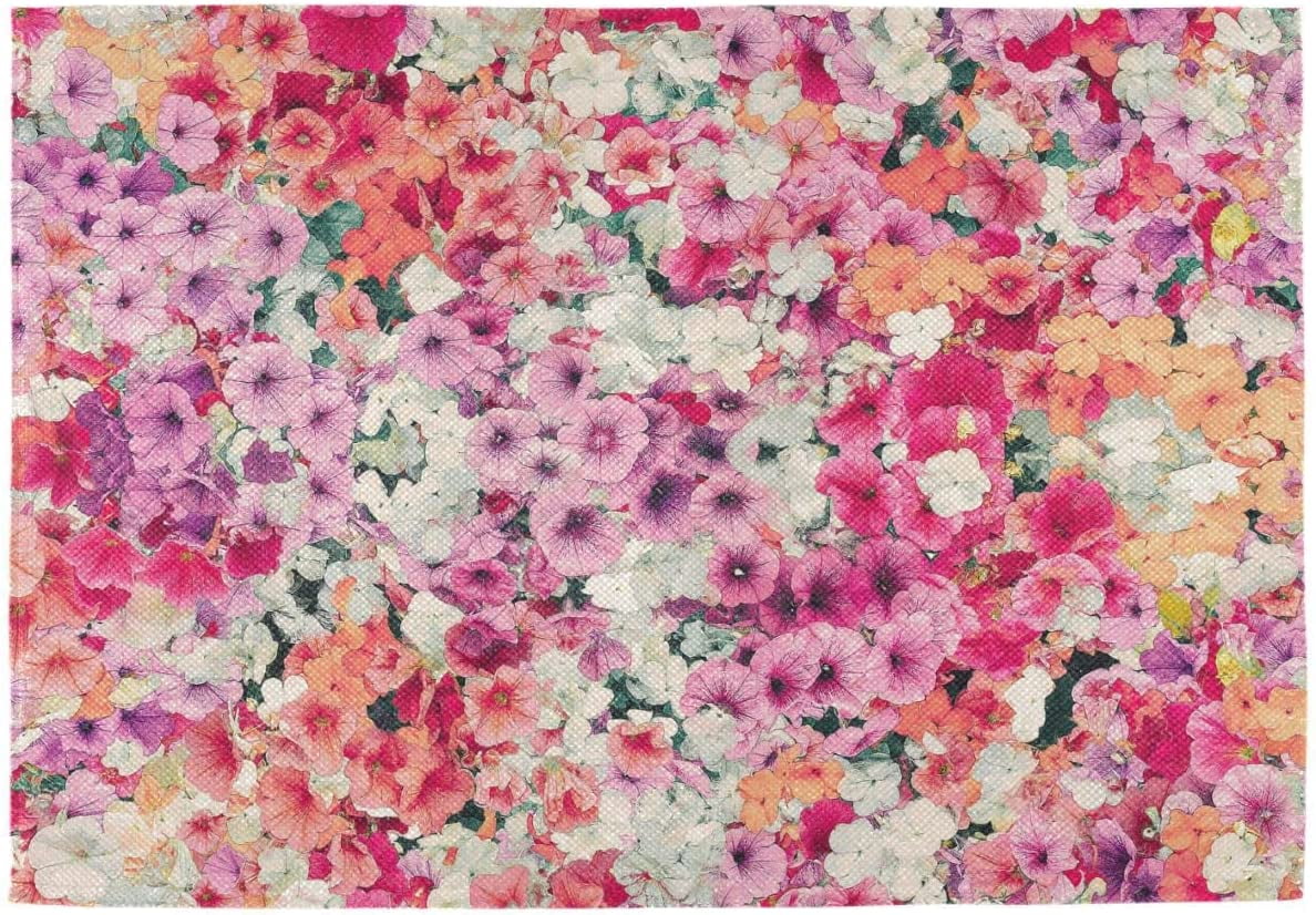 Spring Flowers Pink Purple Placemats Set of 4 Morning Glory Tulips ...