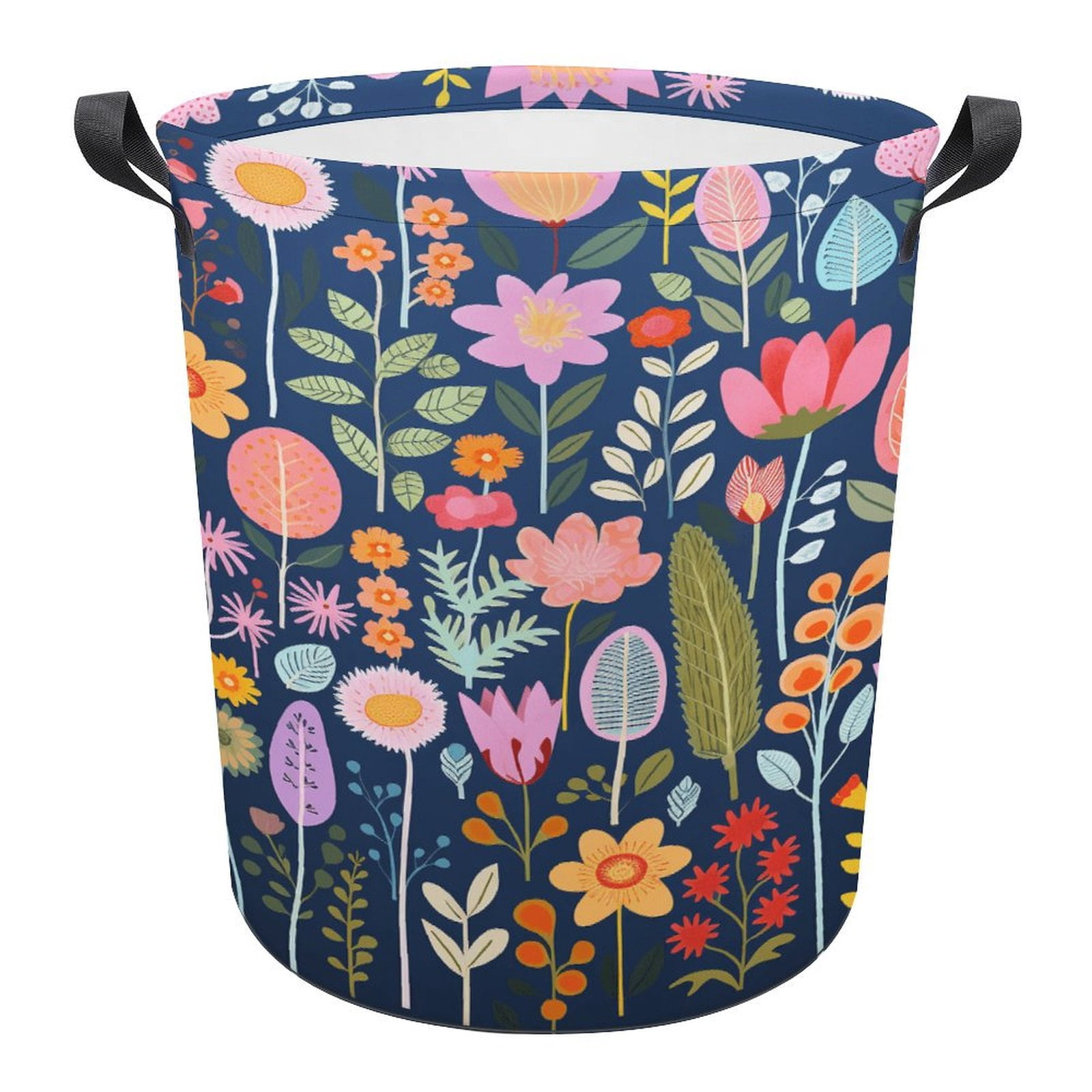 Spring Flowers Print Foldable Laundry Basket for Clothes Storage Hamper ...