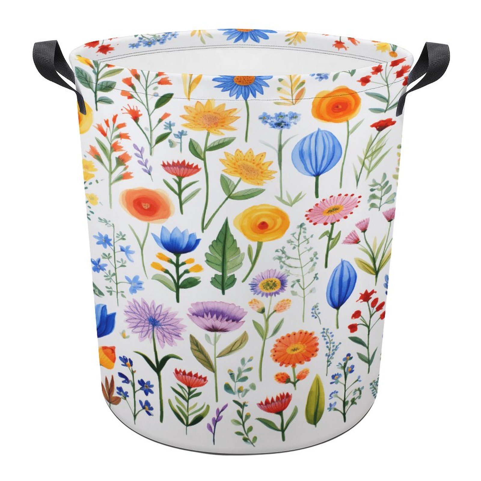 Spring Flowers Print Foldable Laundry Basket for Clothes Storage Hamper ...