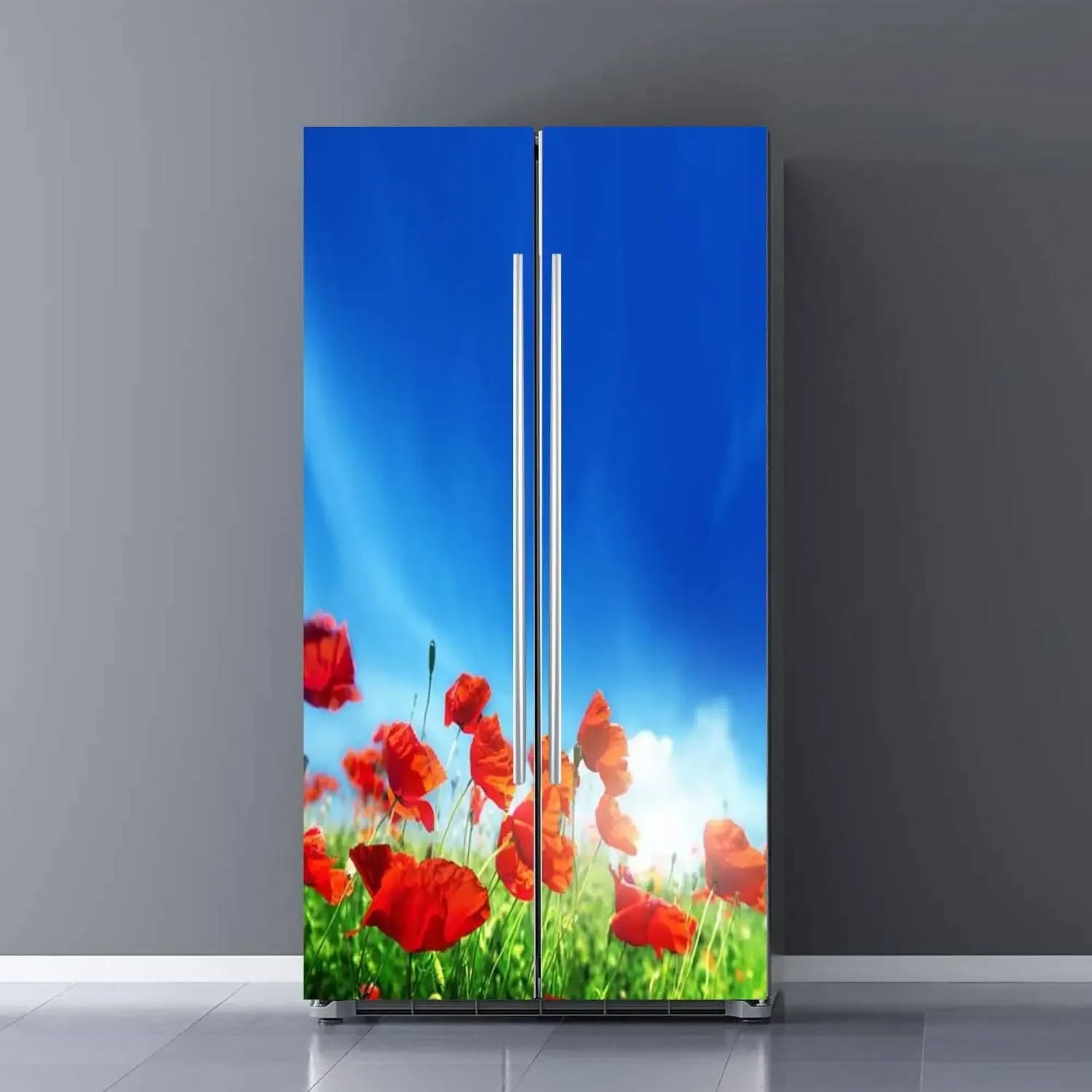 Spring Flowers Refrigerator Sticker Colorful Floral Decal Door Mural ...