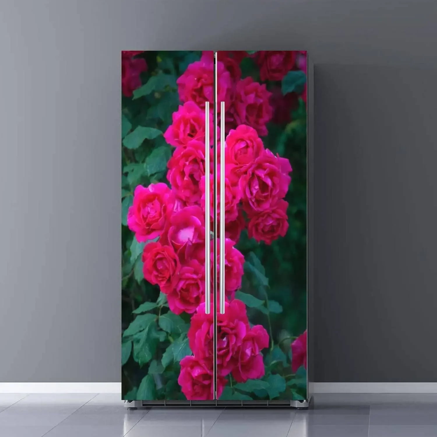 Spring Flowers Refrigerator Sticker Colorful Floral Decal Door Mural ...