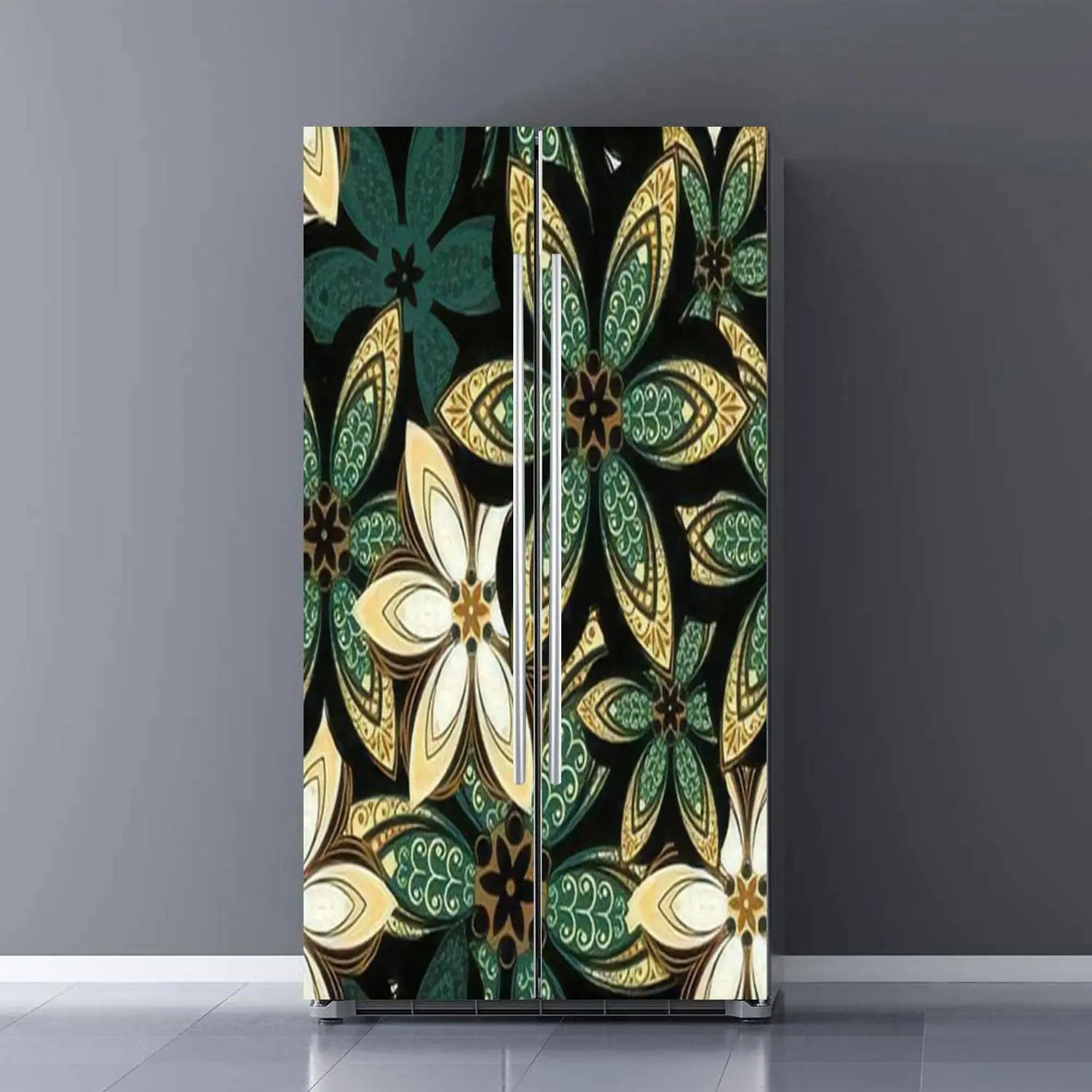 Spring Flowers Refrigerator Wrap Colorful Floral Decal Door Mural ...