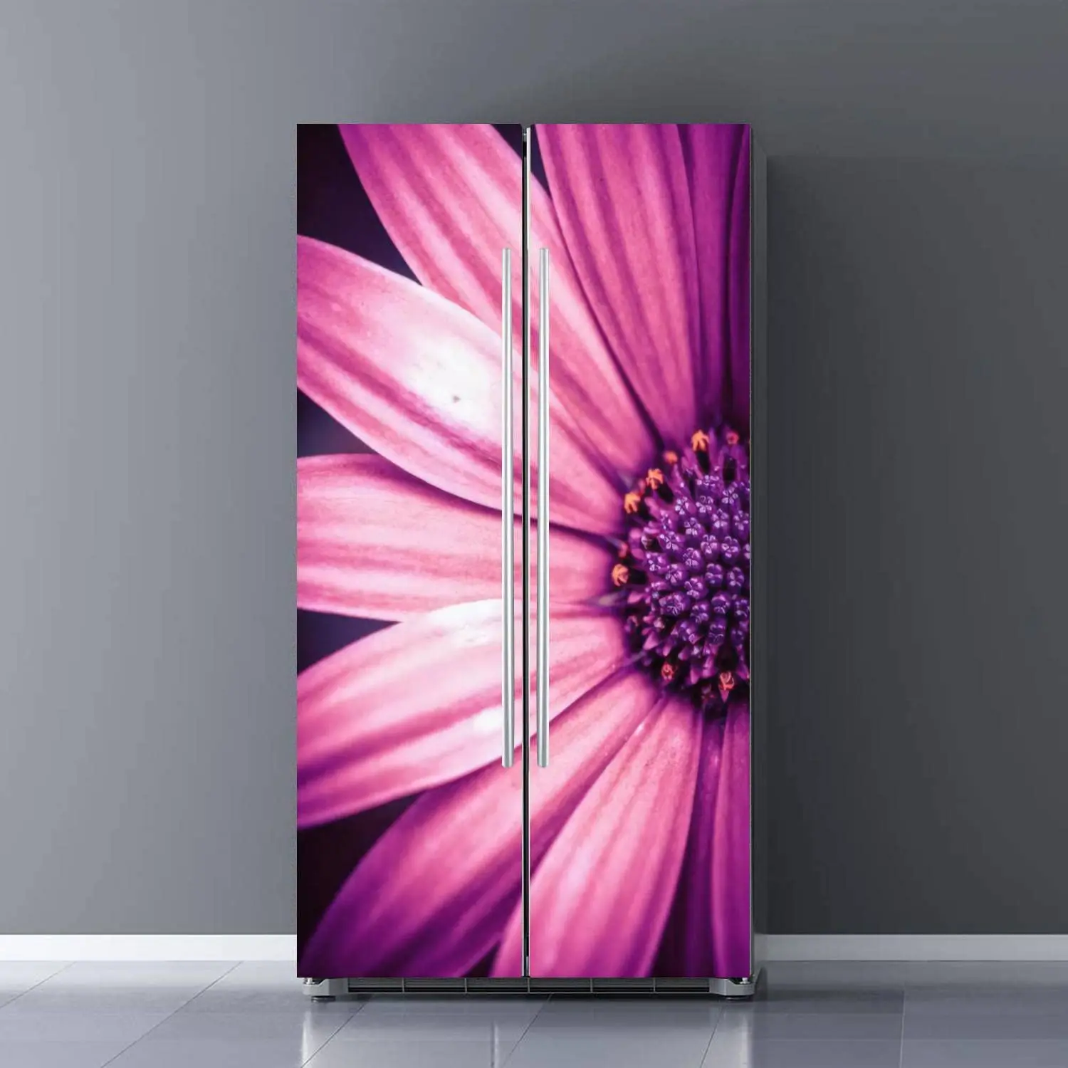 Spring Flowers Refrigerator Wrap Colorful Floral Decal Door Mural ...