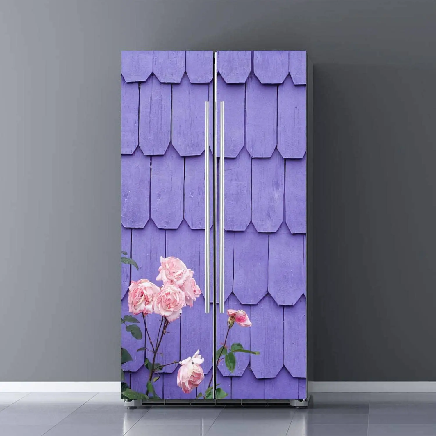 Spring Flowers Refrigerator Wrap Colorful Floral Decal Door Mural ...
