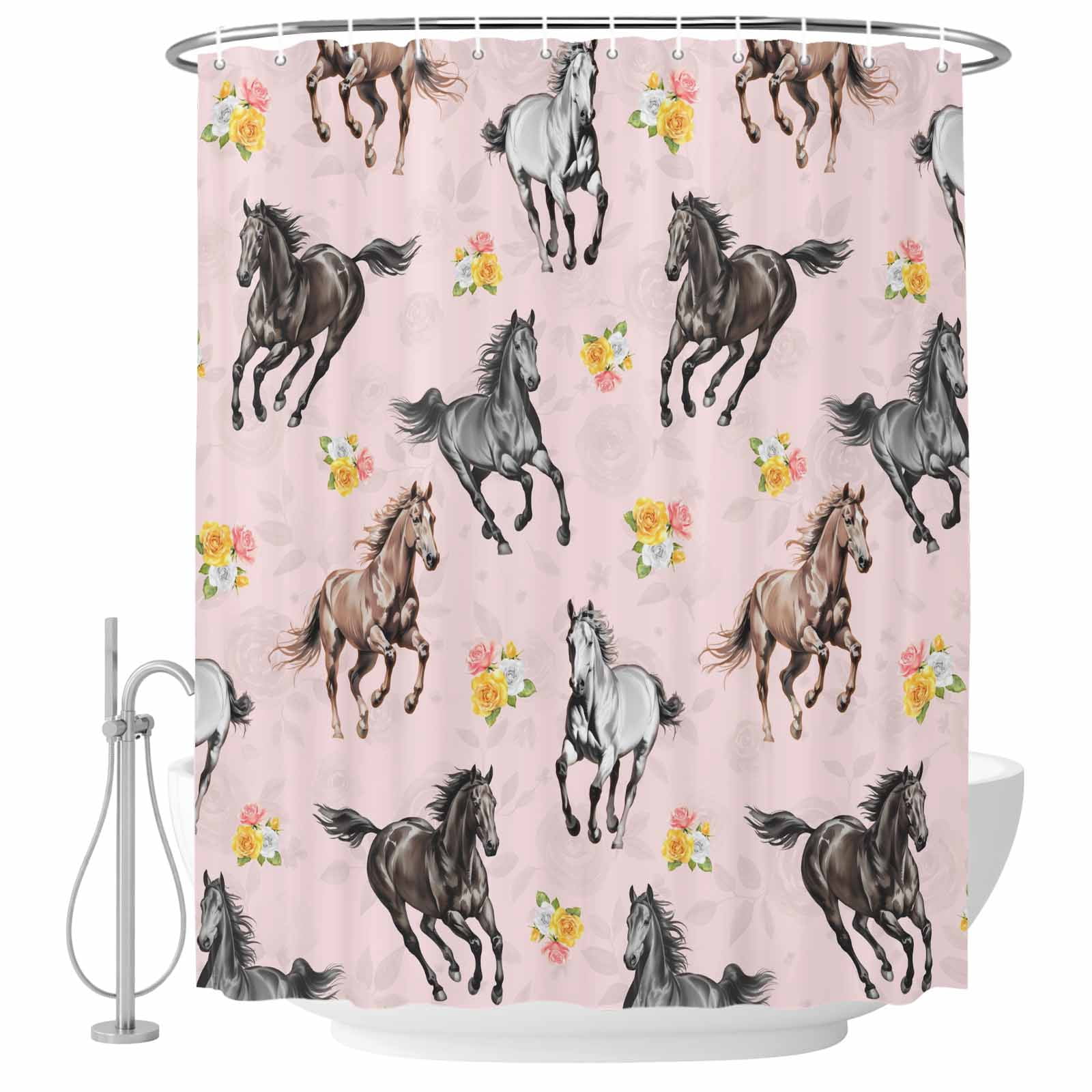 Spring Flowers Shower Curtain Set - Small 36" x 72" Washable Bathtub ...