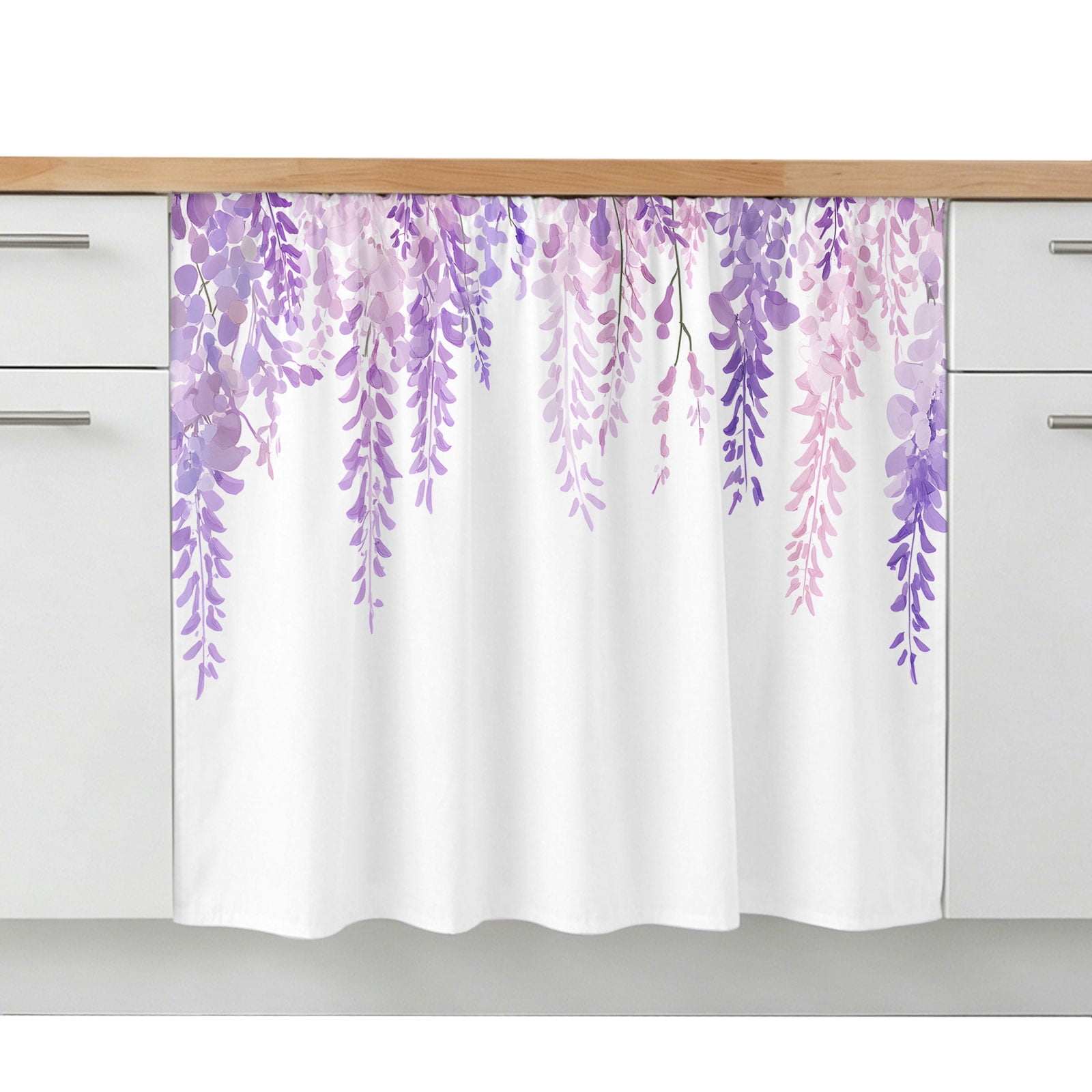 Spring Flowers Sink Skirt 10"W x 11"L,Dustproof Under Sink Curtain ...