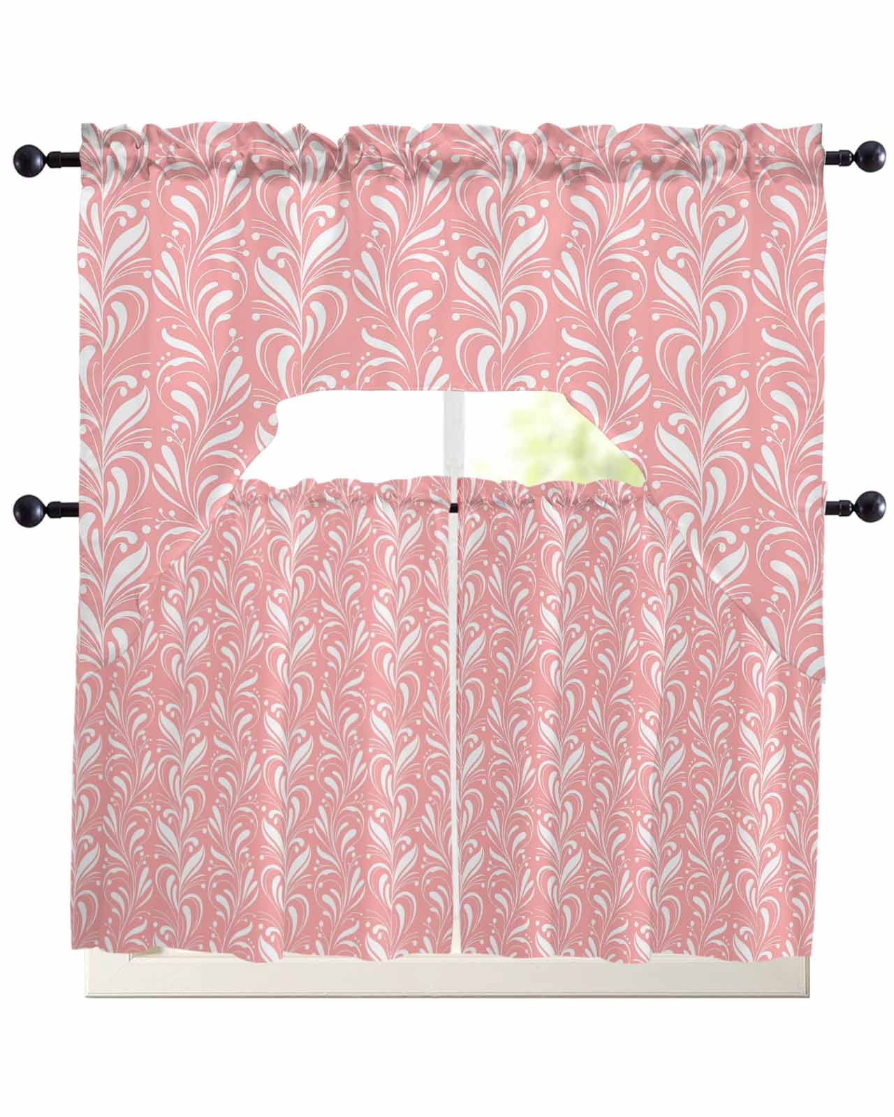 Spring Flowers Swag Curtains for Living Room/Bedroom Windows, Country ...