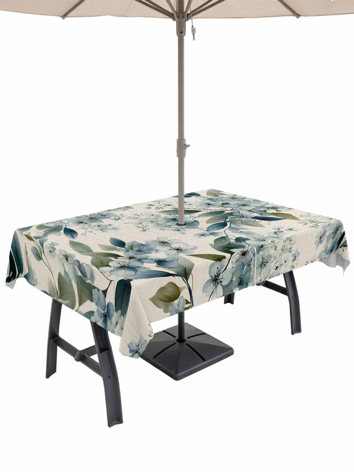 Spring Flowers Table Cloth Rectangle Outdoor Tablecloth, Watercolor ...