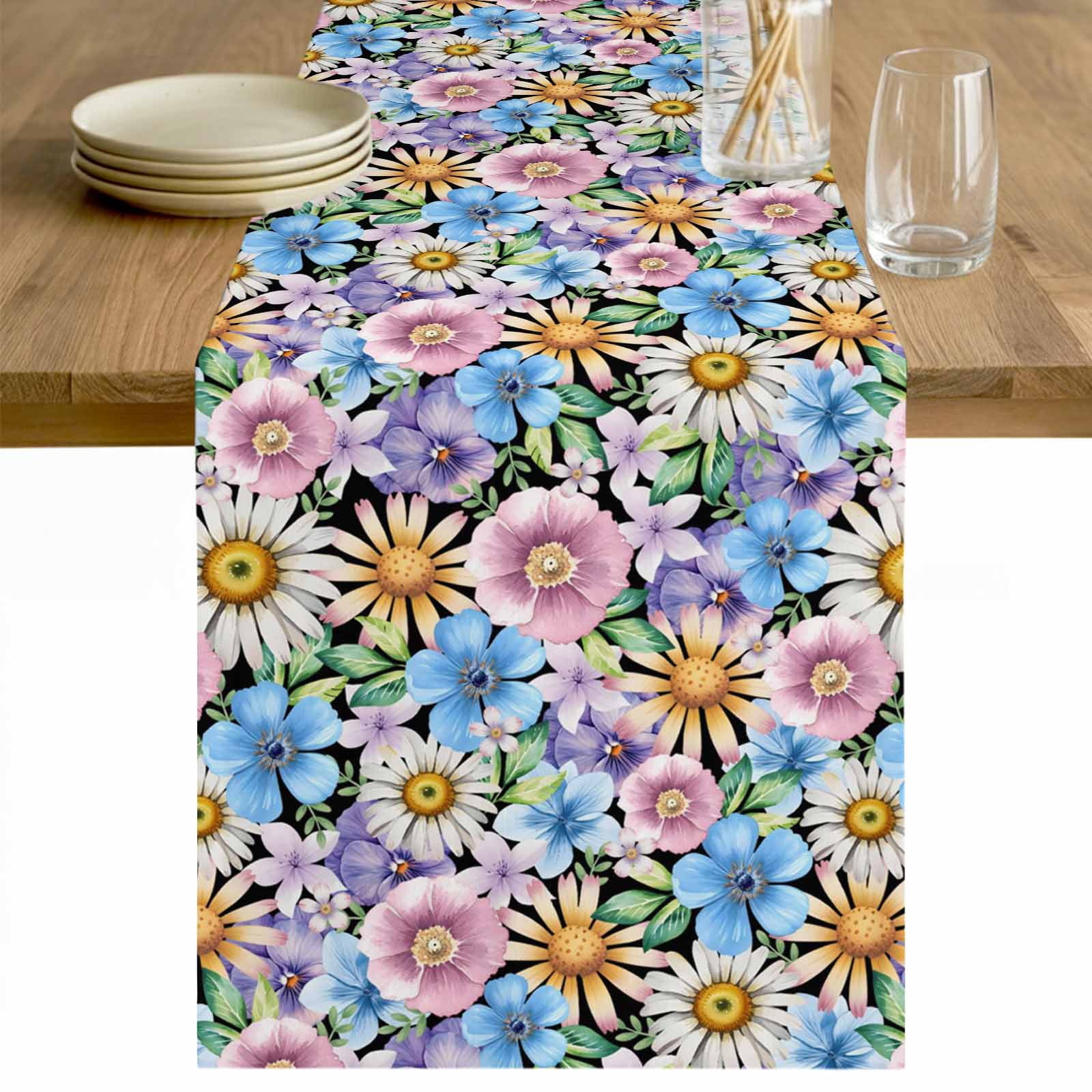 Spring Flowers Table Runner 70 Inches Long Farmhouse Dress Scarves ...