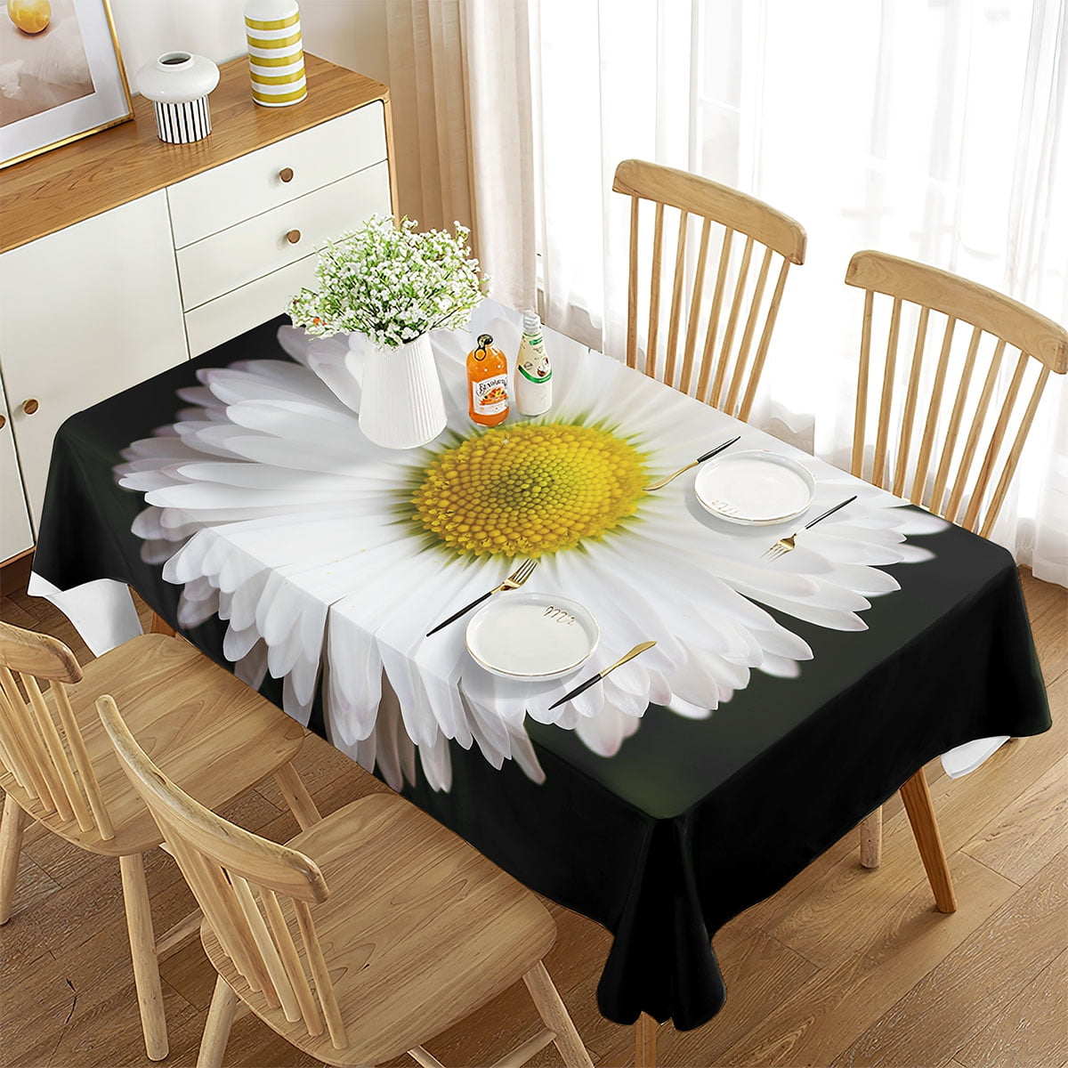 Spring Flowers Tablecloth Beautiful Flowers Plant Art r Rectangle ...